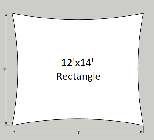 12x14 Rectangle - Water Resistant | Custom Shade Sails